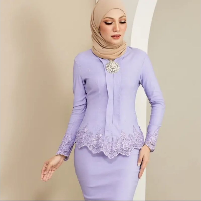AURELL KEBAYA MODEN MINI KEBAYA BAJU RAYA KEBAYA LACE | Shopee Malaysia