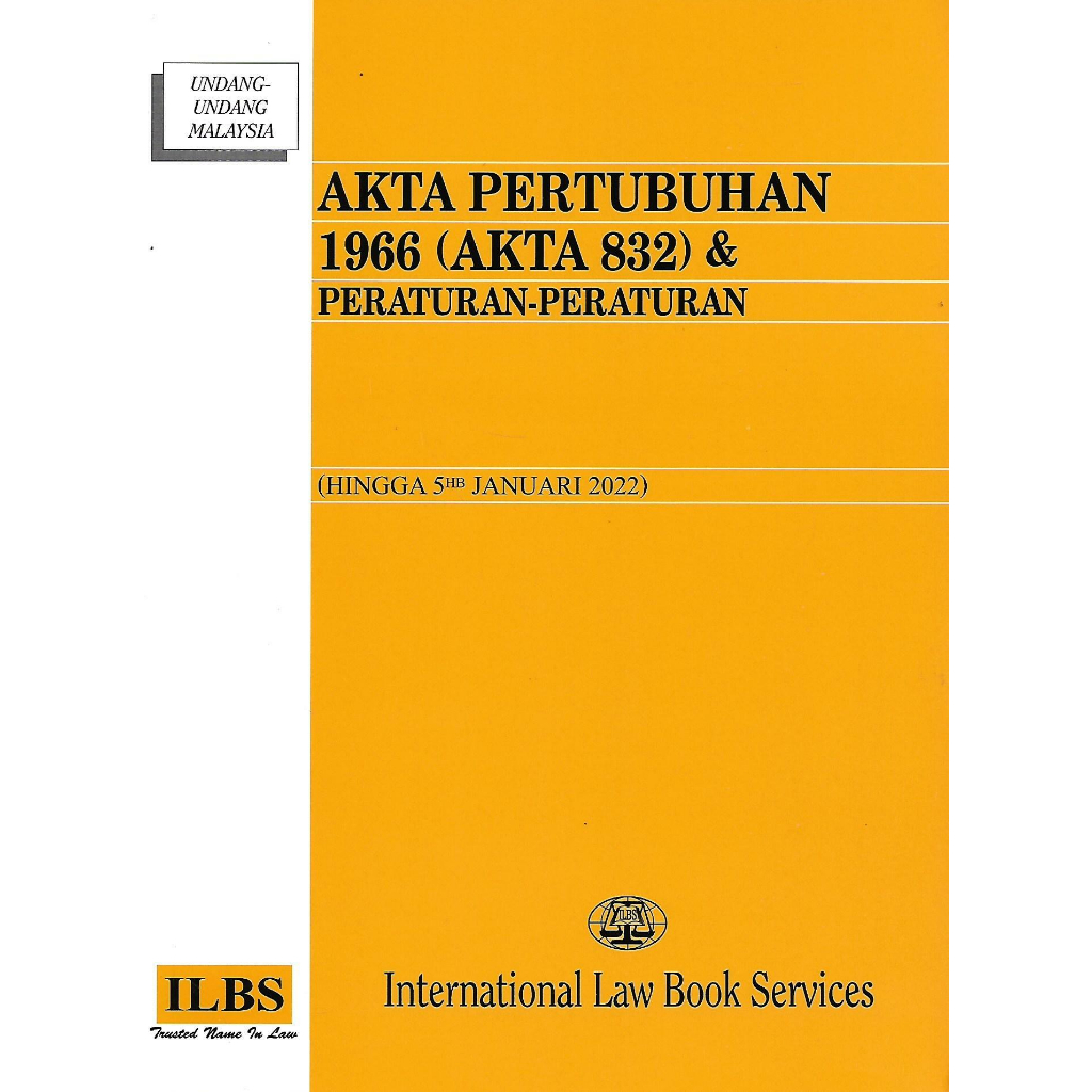 [852] AKTA PERTUBUHAN 1966 (AKTA 832) & Peraturan-Peraturan | Shopee ...