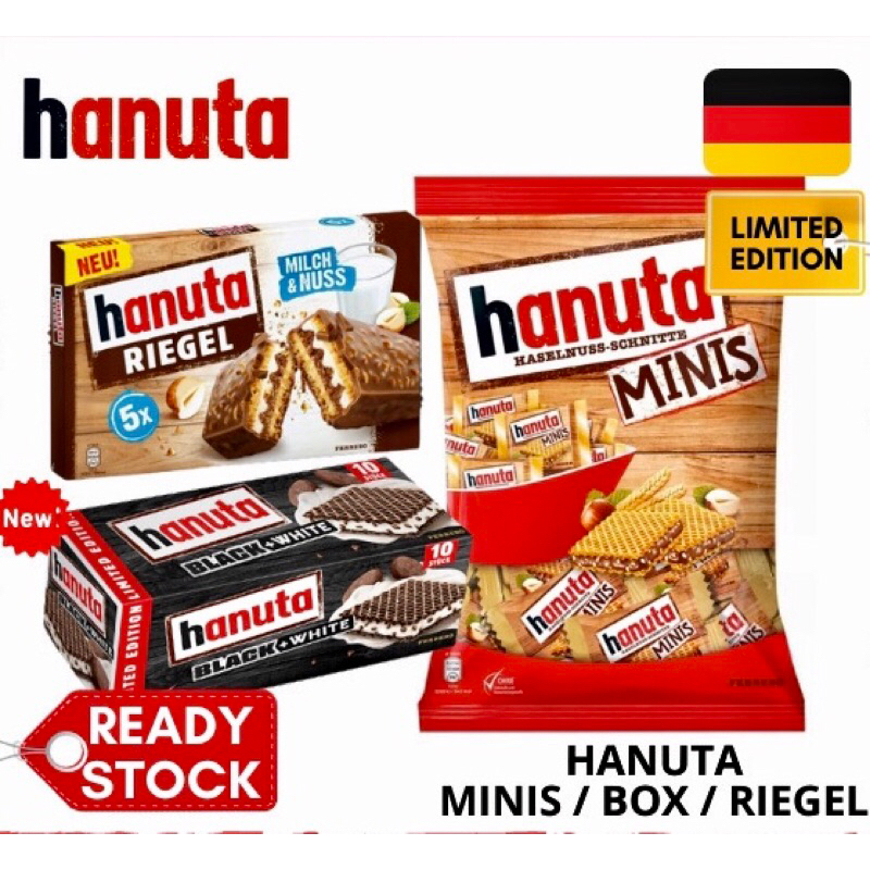 FERRERO HANUTA HAZELNUTS MINIS 200g (18 pcs) EXP 10/2025 / Hanuta ...