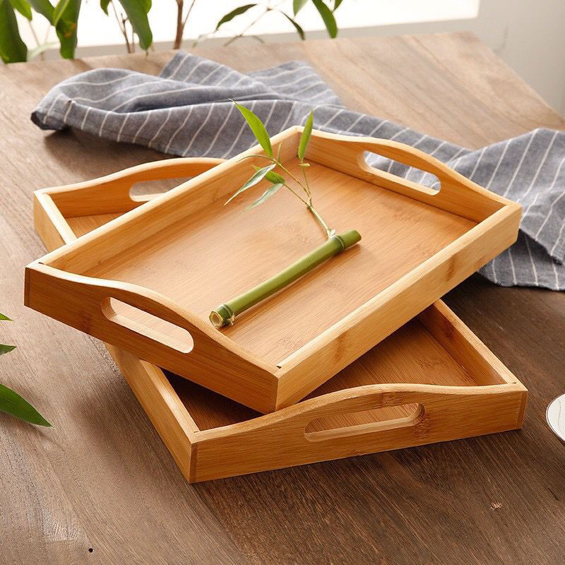 Wooden Tray With Handles Dulang Food Wood Table Trays Large Rectangular ...