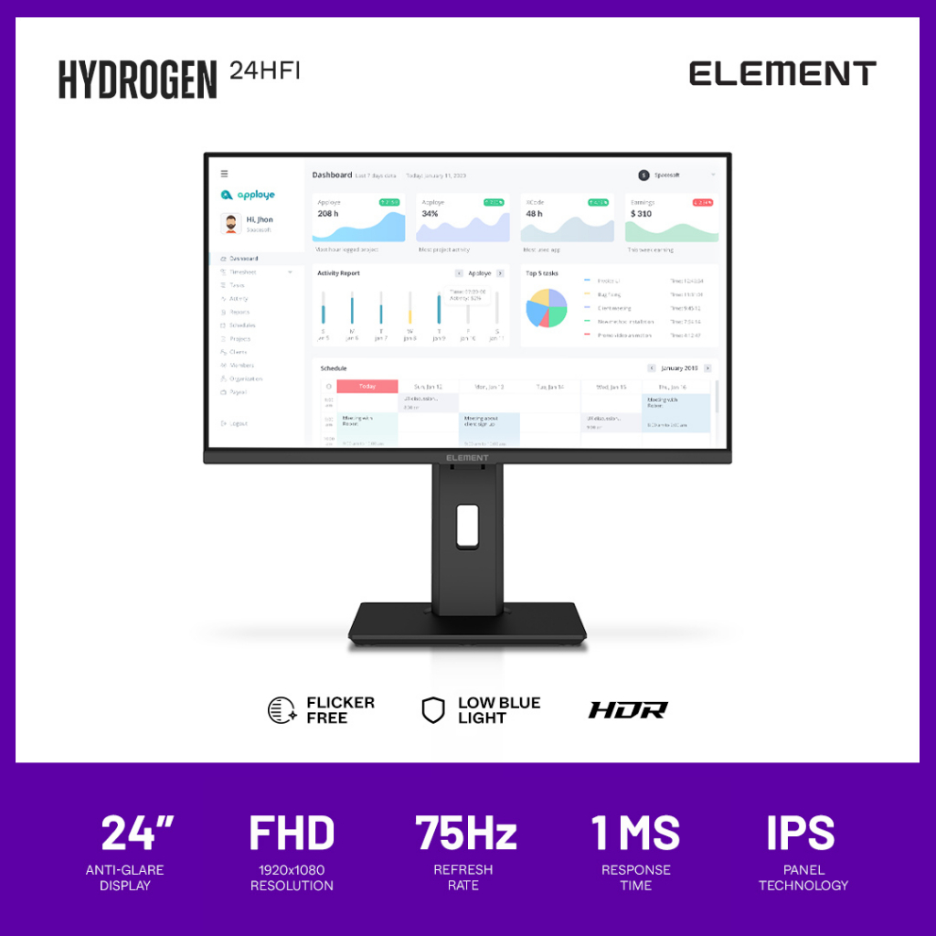 ElementOne 24-inch Monitor 24HFI IPS 75Hz [1920 x 1080] - With Height ...