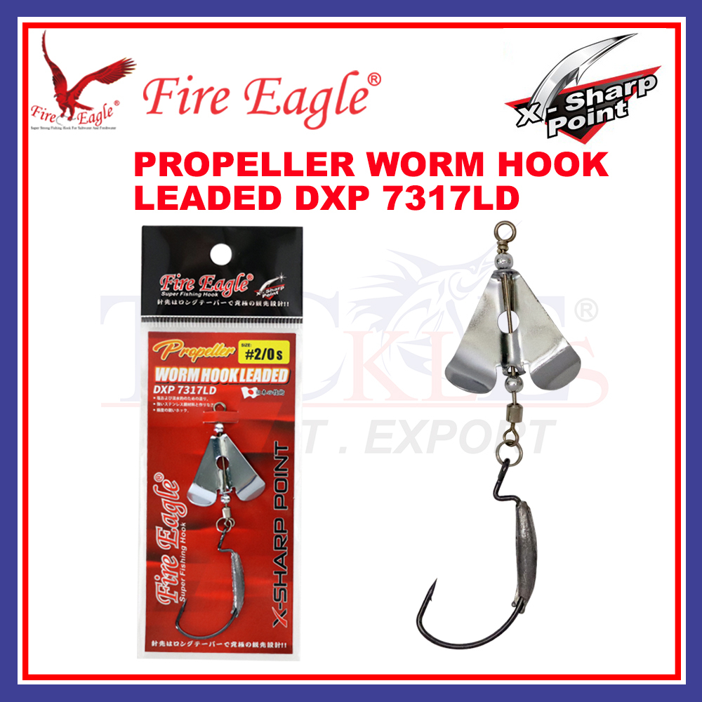 Fire Eagle Propeller Worm Hook Leaded DXP 7317LD Matakail Soft Plastic ...