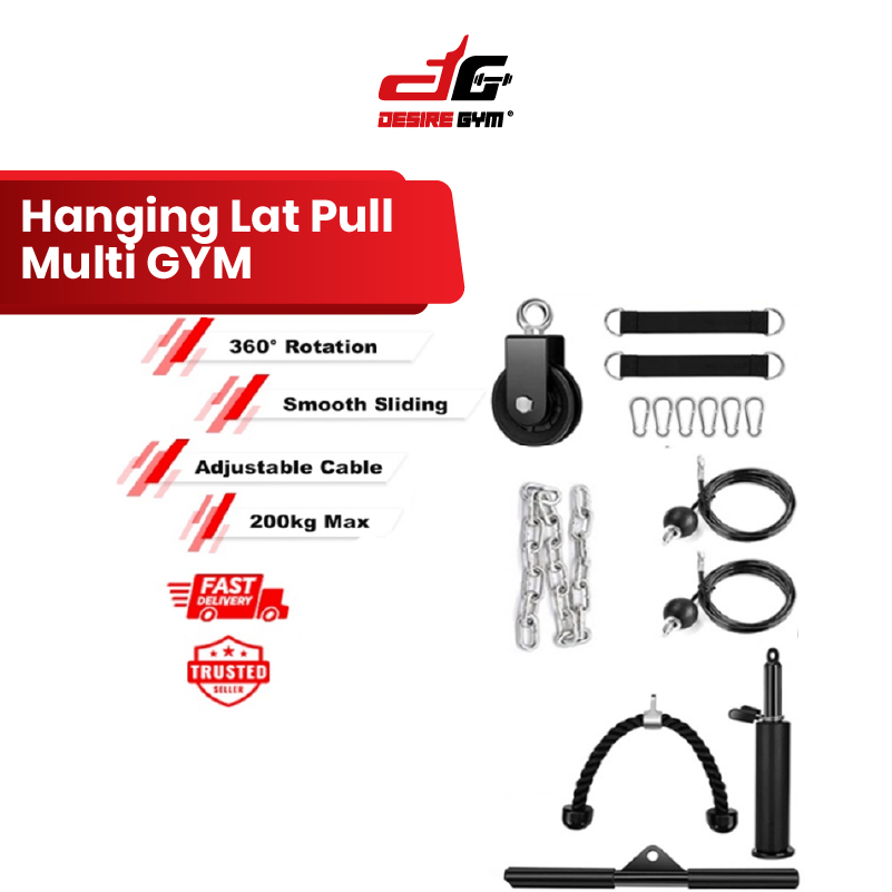 Desire Gym Lat Pull Down Multi Gym Fitness Equipment Pully Cable System ...