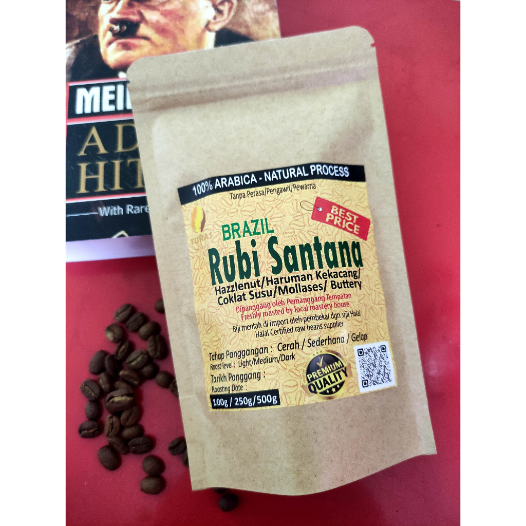 RUBI SANTANA Pure Arabica Coffee Bean Brazil - Kopi Tulin wangi segar ...
