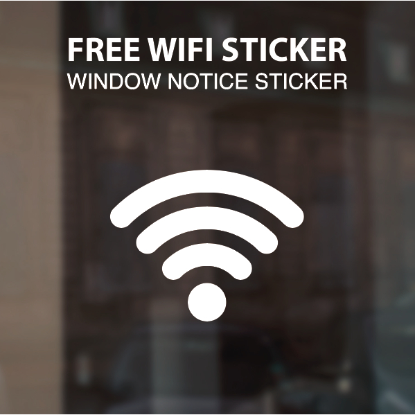 [Sticker] Free Wifi Sticker - Window Decal / Shop / Store / Office ...