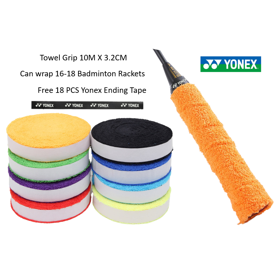 10 Meters Yonex Badminton Towel Grip Tape Anti-Slip High Density Over Grip Tennis Racket ...