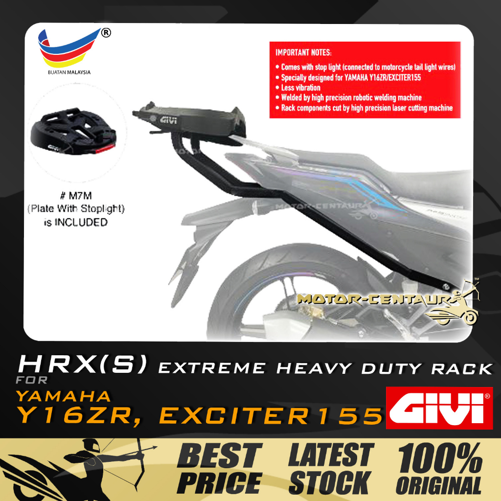 MONORACK GIVI (ZR/HRV/HRX/SRV/SRX/J RACK/WITH LED) YAMAHA EZ115I,Y15ZR ...