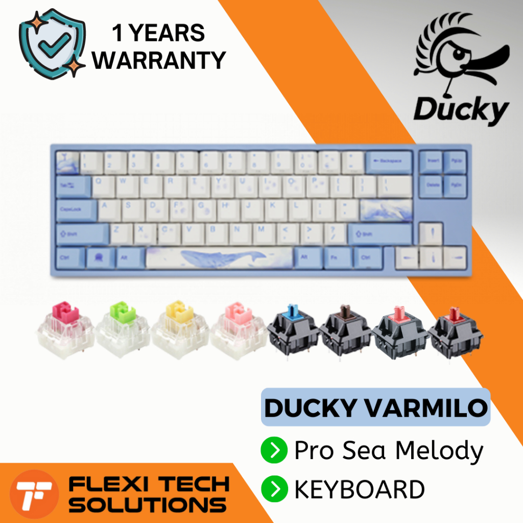 Flexi Tech DUCKY Varmilo Miya Pro Sea Melody Mechanical Keyboard 65% ...