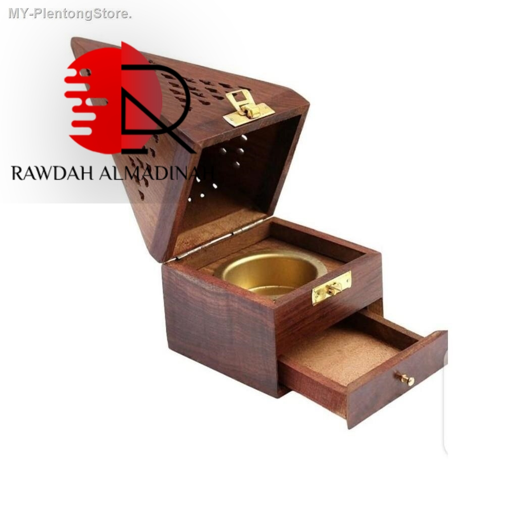 PYRAMID WOODEN MABKHARA Size LARGE burner for bukhoor bakhoor oudh ...
