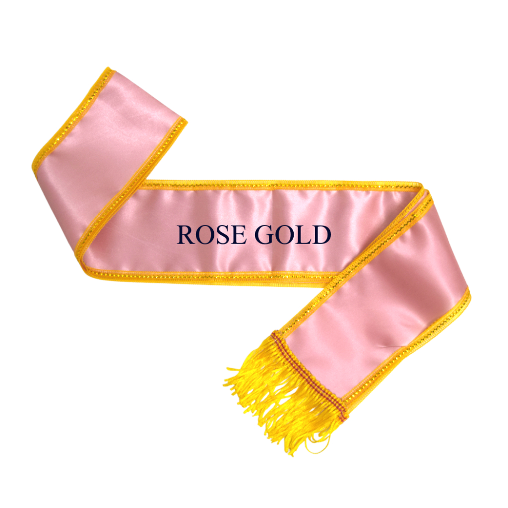 Kain Selempang Custom Sash Gold Trim Custom Selempang Add on Wording Or ...