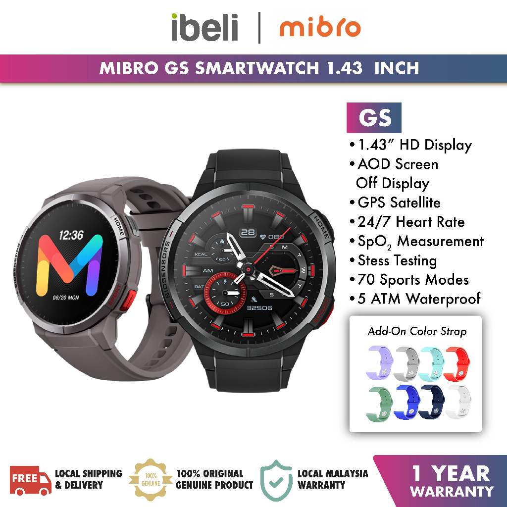 Xiaomi Mibro GS Smartwatch 1.43inch Amoled HD Display 70 Sport Modes Waterproof XPAW008 | Shopee ...