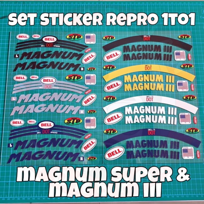 Sticker Luar Repro 1to1 untuk Bell Helmet Vintage Magnum Super dan ...