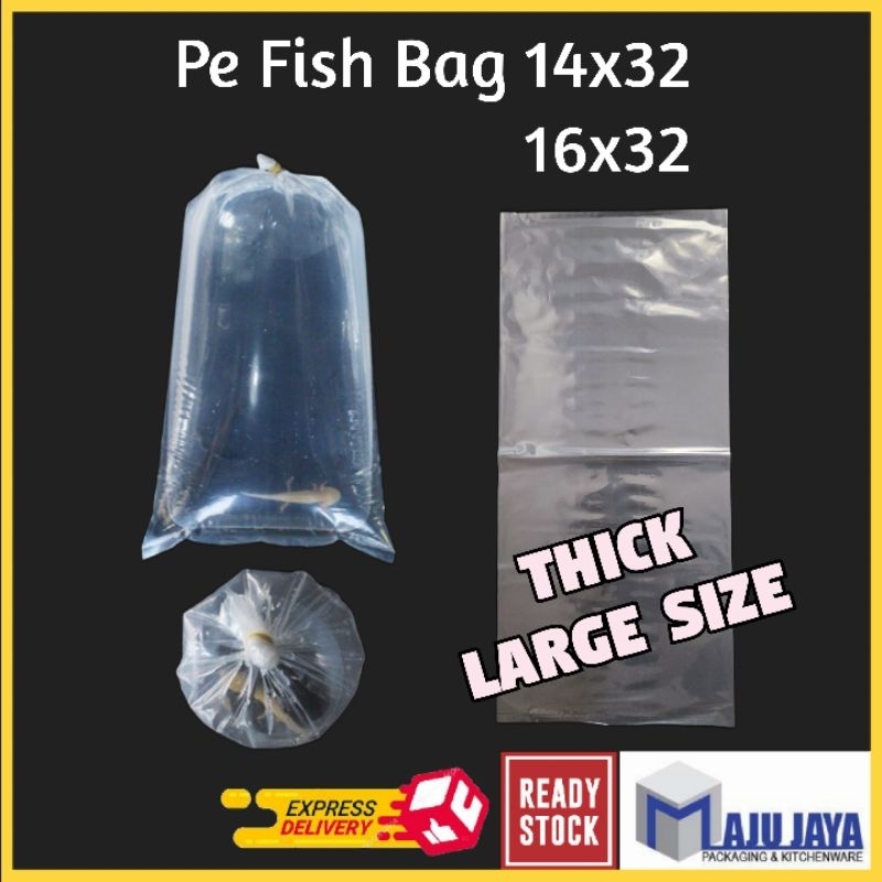14x32 16x32 (2kg±) Pe Plastic Bag for frozen / live fish packaging ...