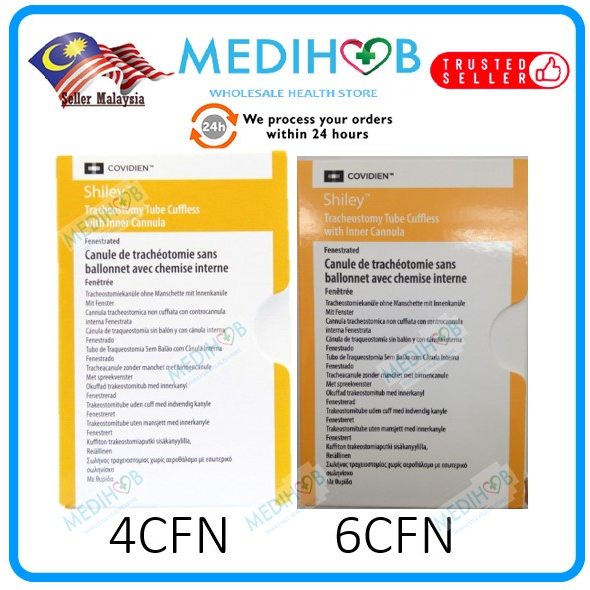 COVIDIEN Shiley Fenestrated Tracheostomy Tubes, Cuffless with Inner ...