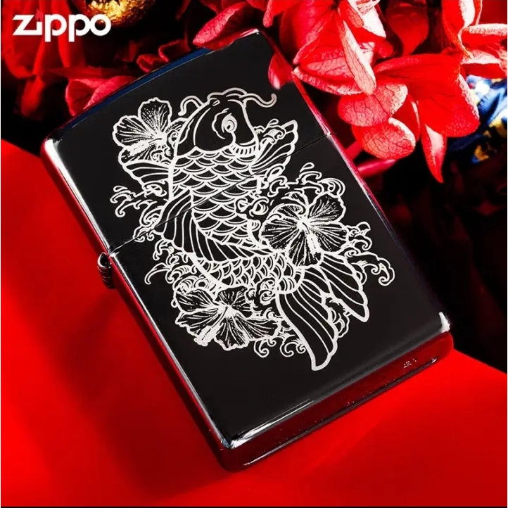 Zippo Black Ice Koi Fish Lighter | Shopee Malaysia