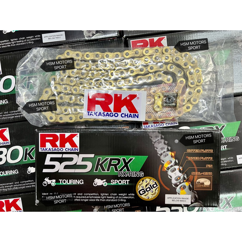 RK KRX KLO GS X-Ring O-RING CHAIN GOLD 520/525/530/428 /120-130 122-132 ...