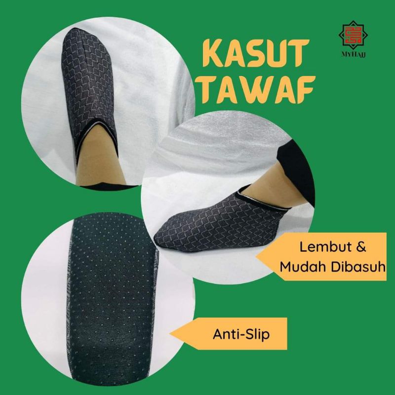 Kasut / Stokin Ankle Tawaf XL Haji Umrah Free Size Anti Slip | Shopee ...