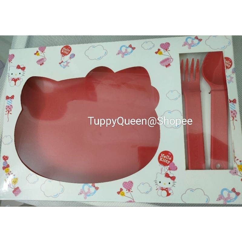 Tupperware Hello Kitty Plate & Cutlery set | Shopee Malaysia