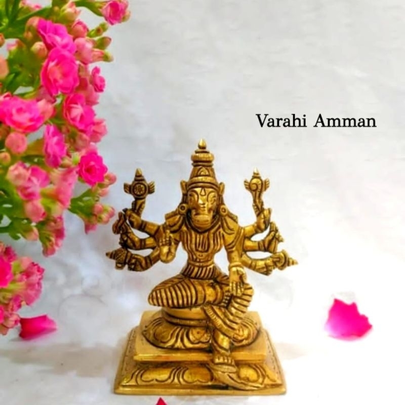 Varahi Amman IdolBrass Antique Finish The Ashta Bhuja Goddess Varahi ...