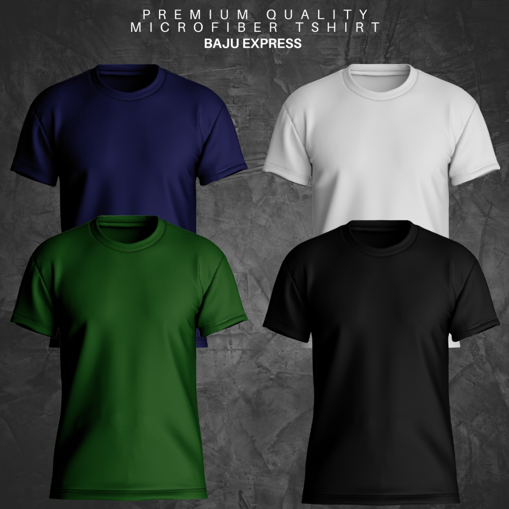 BAJU EXPRESS PLAIN MICROFIBRE WOMEN MEN PEREMPUAN LELAKI QUICK DRY HIGH ...