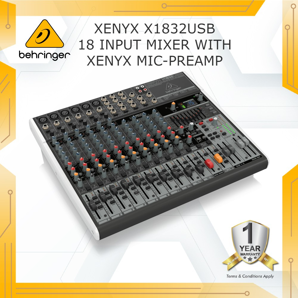 BEHRINGER XENYX X1832USB 18-Input Mixer with USB & Effect | Shopee Malaysia