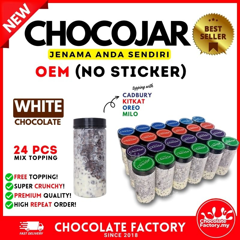 [ BORONG ] CHOCOJAR PREMIUM WHITE CHOCOLATE viral tanpa sticker ...
