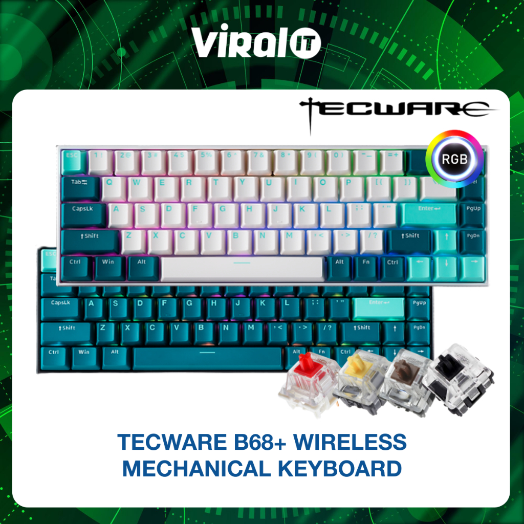TECWARE B68+ WIRELESS MECHANICAL KEYBOARD | Shopee Malaysia