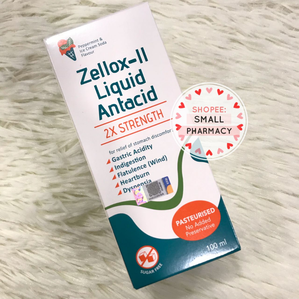Zellox II Double 2x Strength Liquid Antacid 100ml 002613 sugarfree | Shopee Malaysia