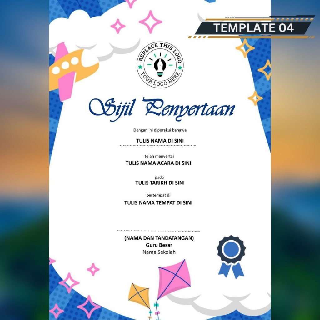 [Powerpoint] Template Sijil Certificate Template Editable Powerpoint ...