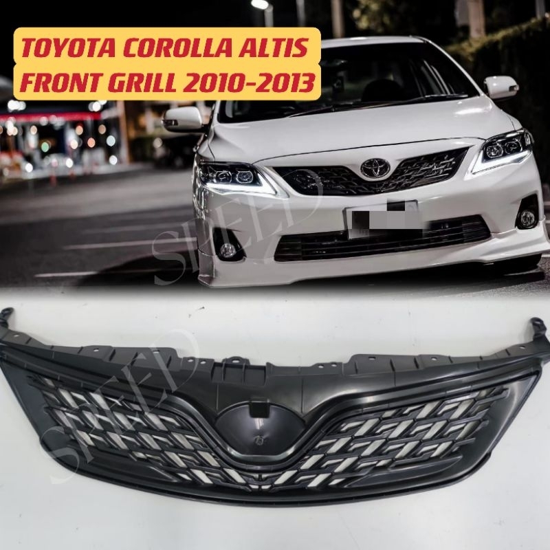 TOYOTA COROLLA ALTIS 2010-2013 FRONT GRILLE GRILL GLOSSY BLACK GEN10.5 ...