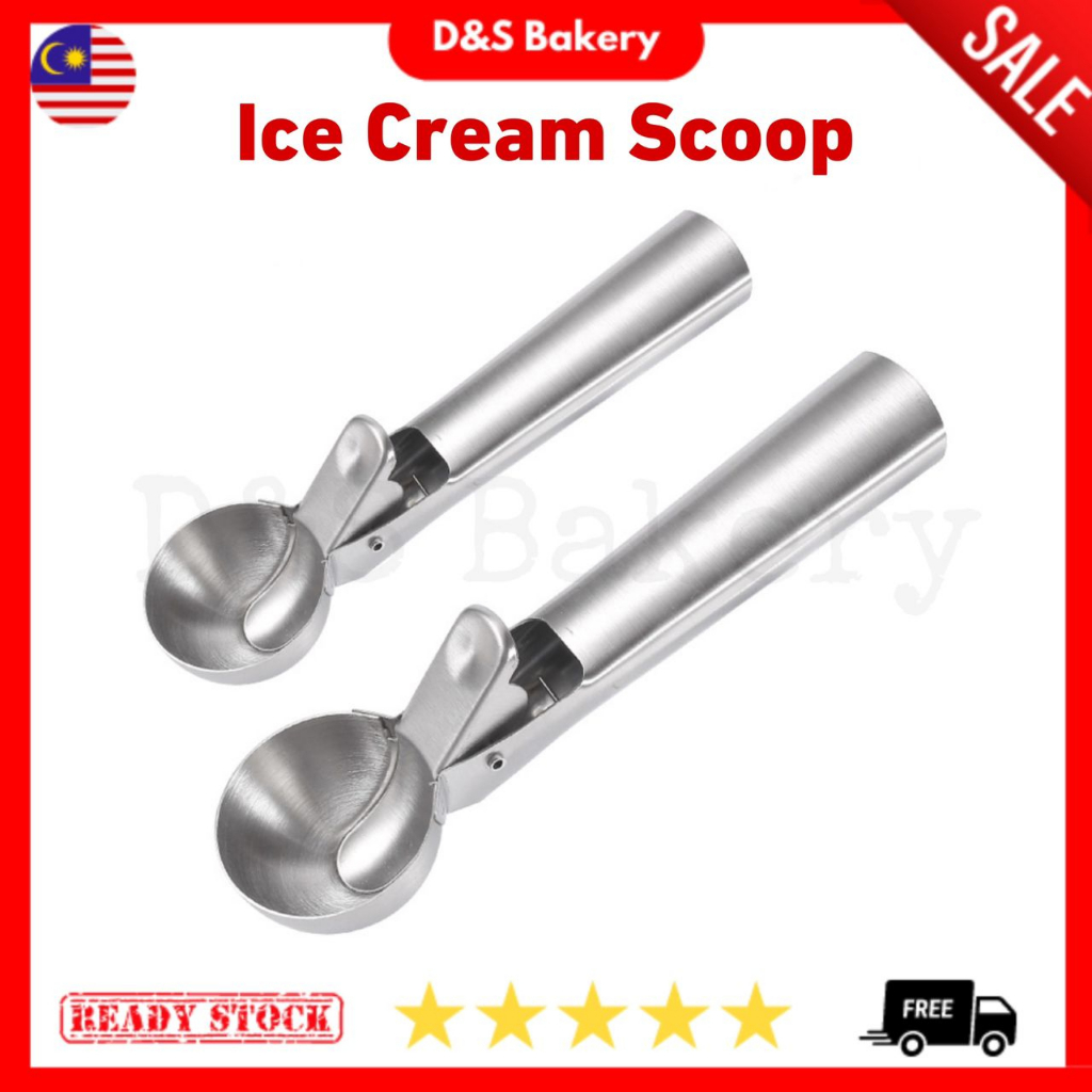🇲🇾 D&S Stainless Steel Ice Cream Scoops Trigger Design Sudu Aiskrim ...