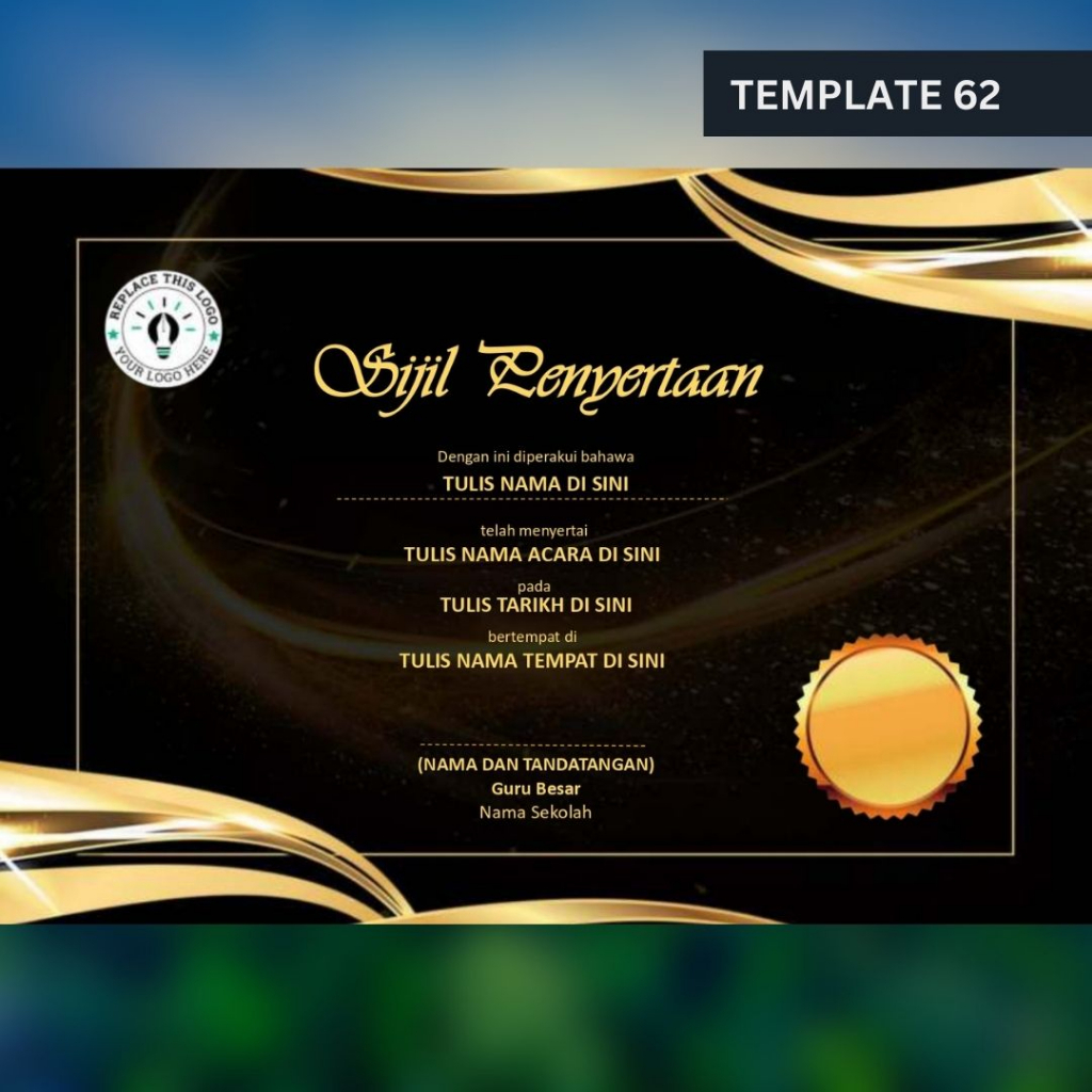 [Powerpoint] Template Sijil Certificate Template Editable Powerpoint ...