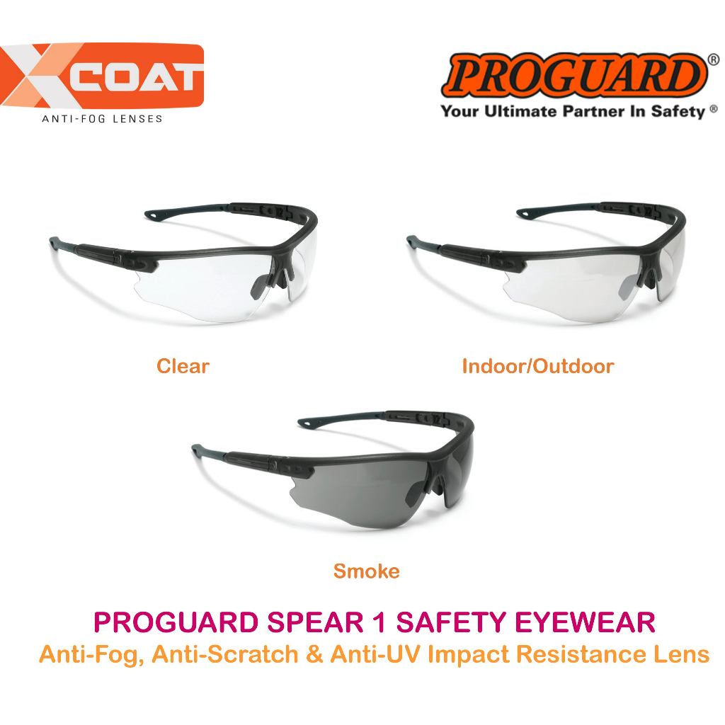 PROGUARD SPEAR 1 Anti-Fog High UV Impact Resistant Safety Eyewear ...