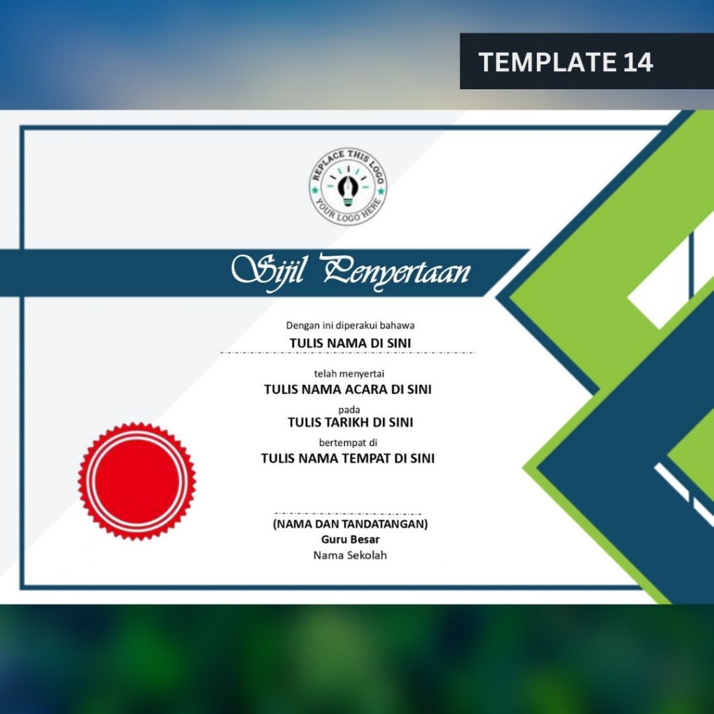[Powerpoint] Template Sijil Certificate Template Editable Powerpoint ...