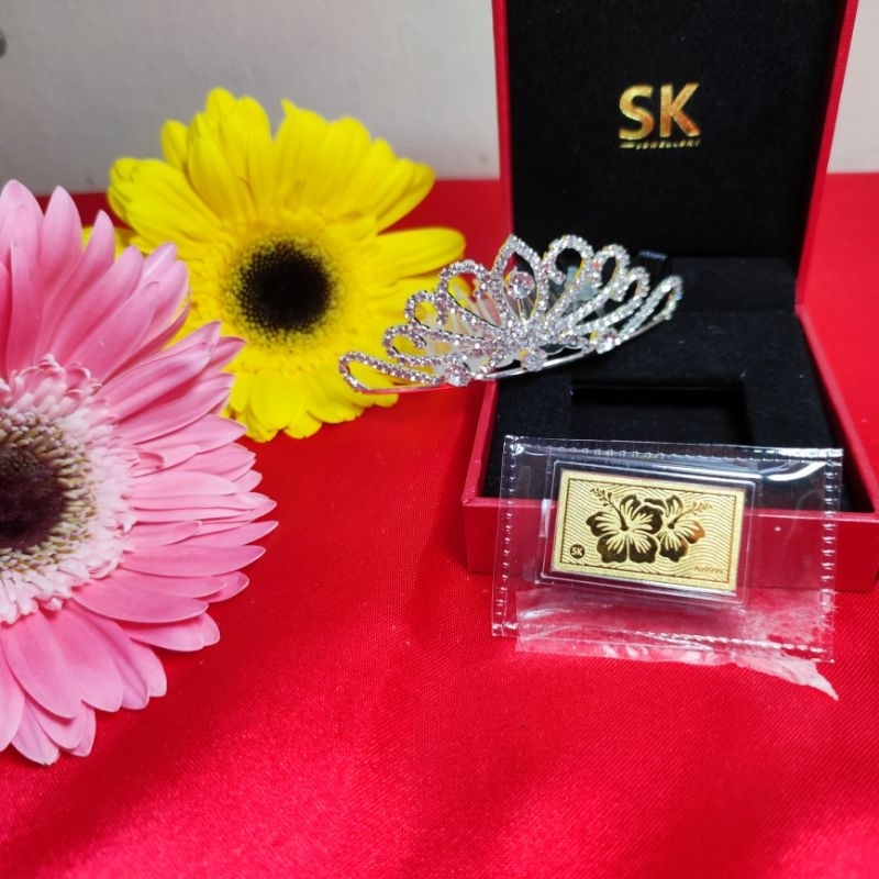 SK Jewellery 999 Pure Gold Bunga Raya Gold Bar 0.1g | Shopee Malaysia
