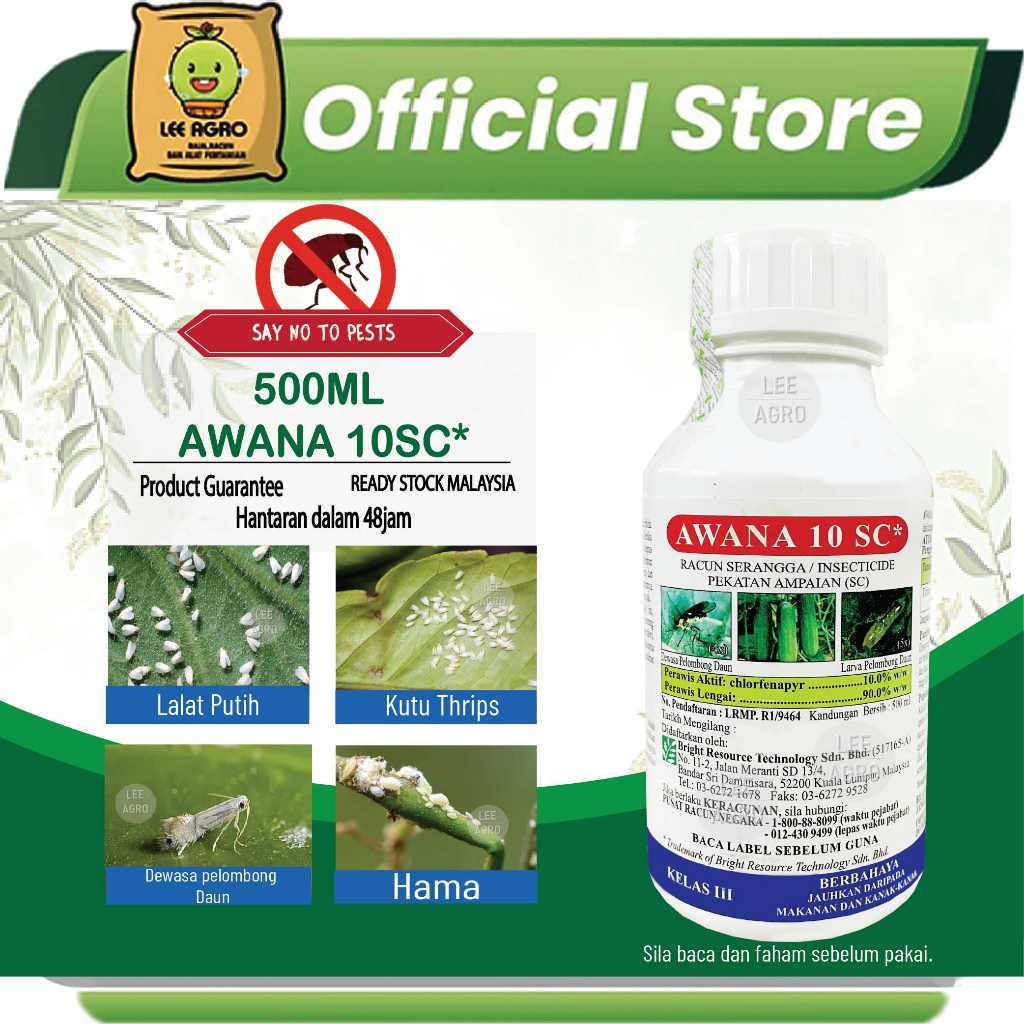 Racun Serangga Awana chlorfenapyr 10% Insecticide Kutu Thrips/Hama Hama ...