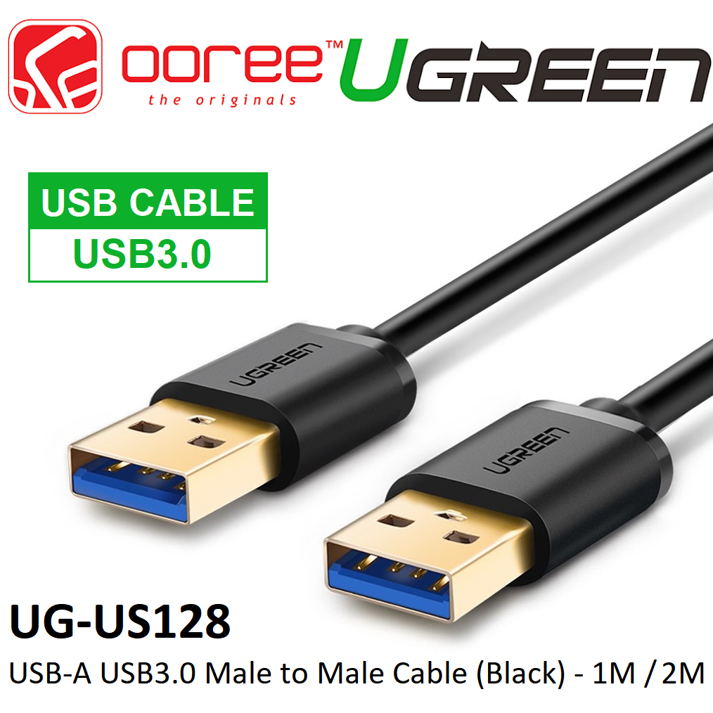 UGREEN US128 USB 3.0 USB-A MALE TO USB MALE CABLE WITH SPEED UP TO 5GBPS - 1 METER / 2 METER / 3 ...