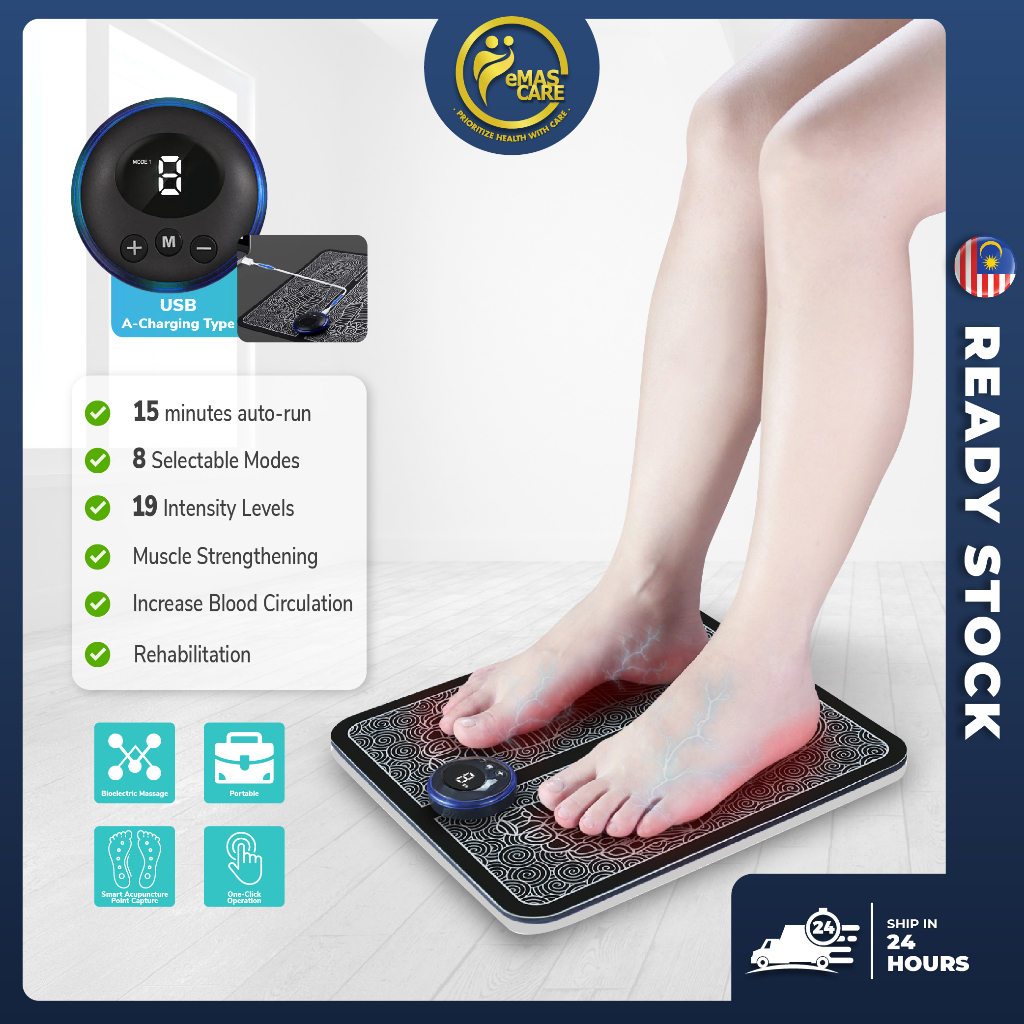 Hot Feet Acupuncture Stimulator Massager Electric Ems Foot Massage Pad 2677