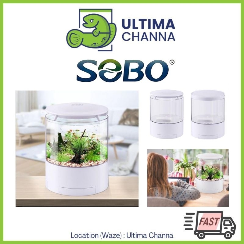 SOBO 360° Mini Desktop Aquarium [FULL SET] acrylic nano fish tank for ...