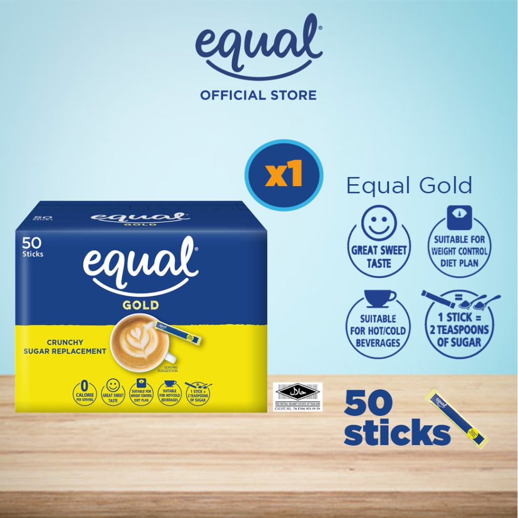 EQUAL GOLD 50 Sticks, Zero Calorie Sweetener | Shopee Malaysia