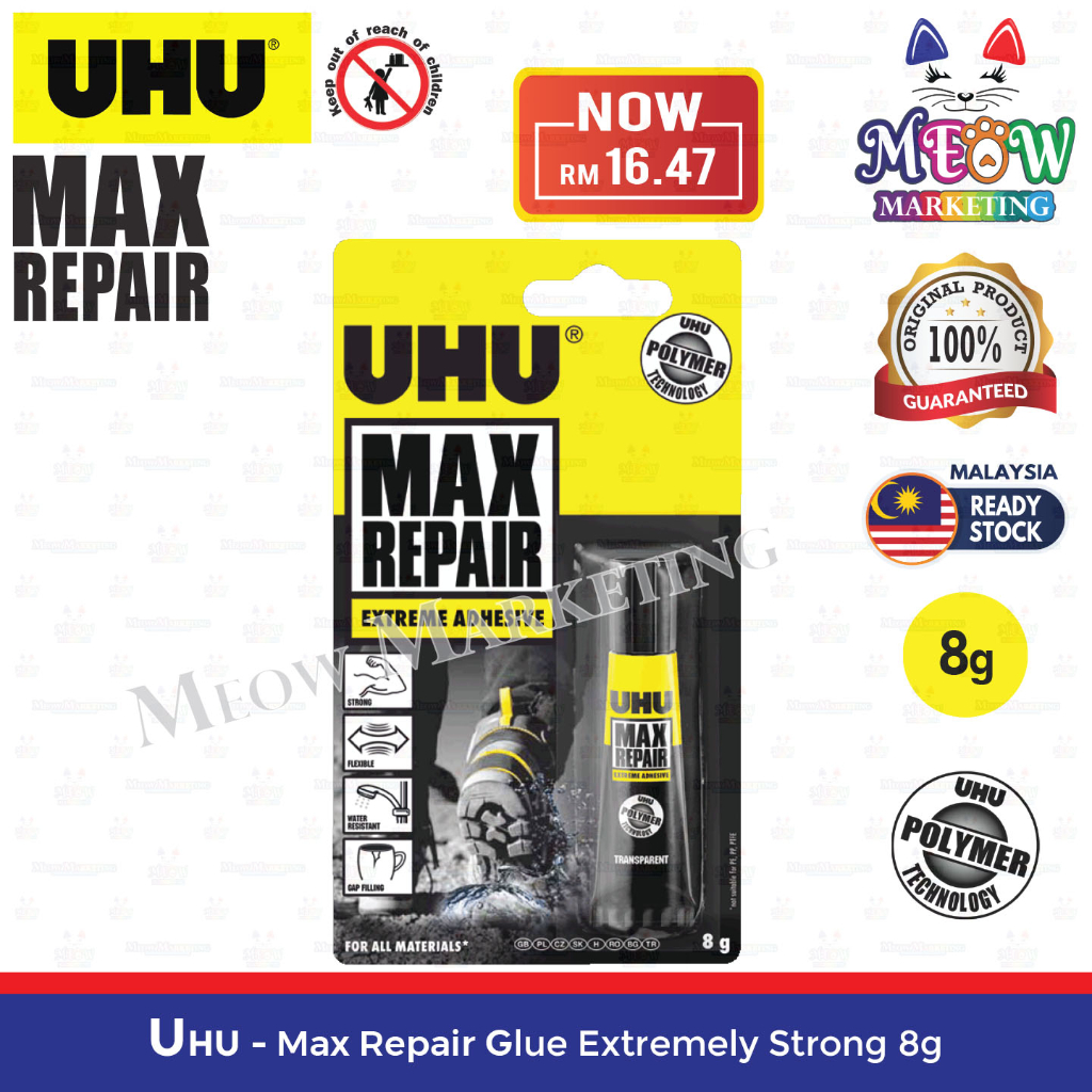 UHU Max Repair Glue Extremely Strong - 8g | Shopee Malaysia