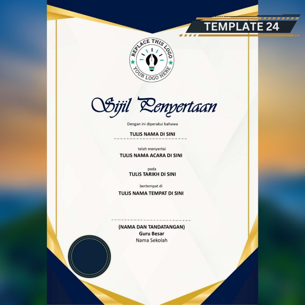 [Powerpoint] Template Sijil Certificate Template Editable Powerpoint ...