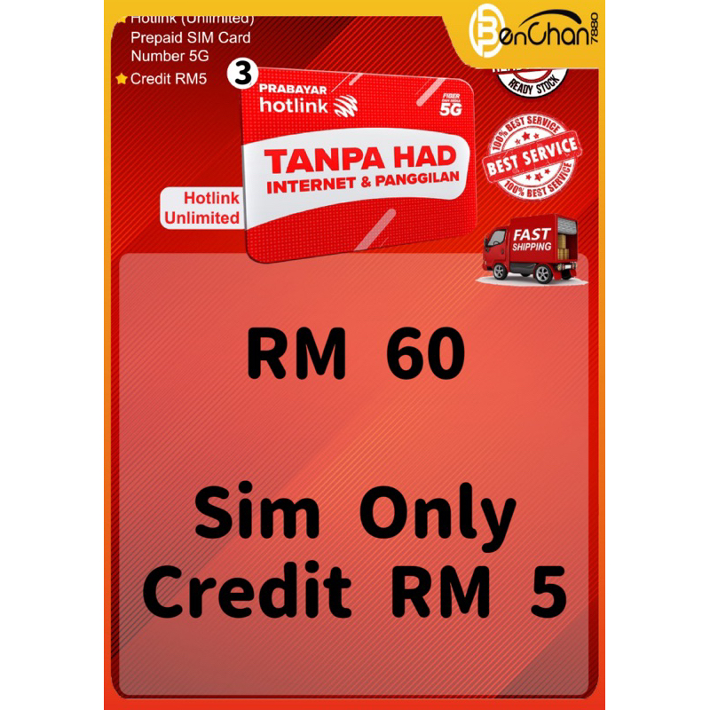 360🌟Hotlink (Unlimited) Prepaid Sim Pack 🌟Credit RM5 | Shopee Malaysia