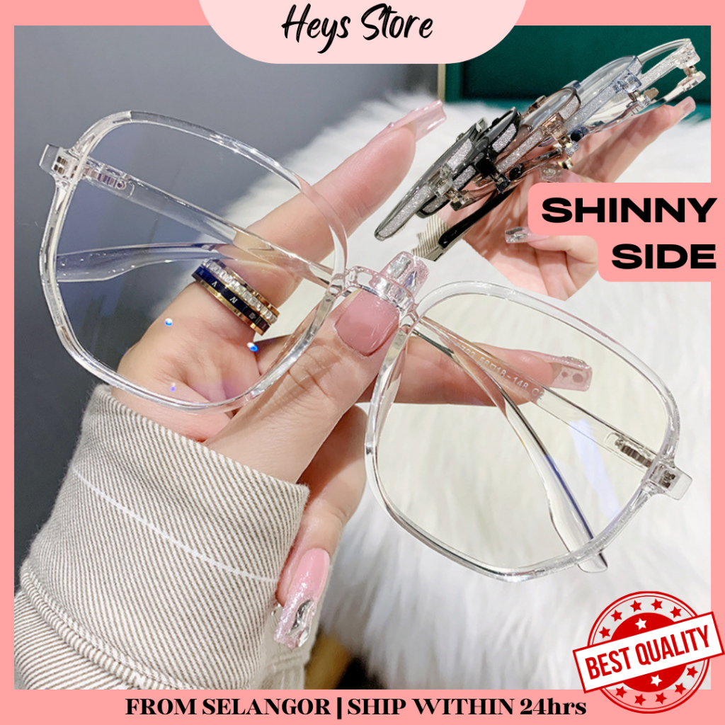 [Ready Stock] Luxury Big Frame Shinny Edge Spectacles Anti Blue Light ...