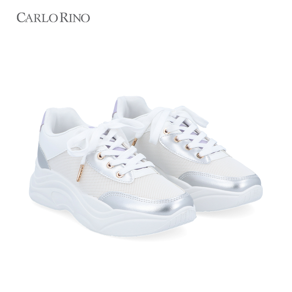 Carlo Rino Metalic Sneakers - White | Shopee Malaysia