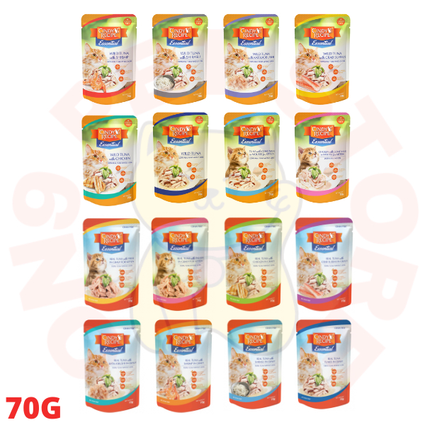 CINDY'S RECIPE Essential Pouch 70G Wet Cat Food/ Makanan Kucing Basah ...