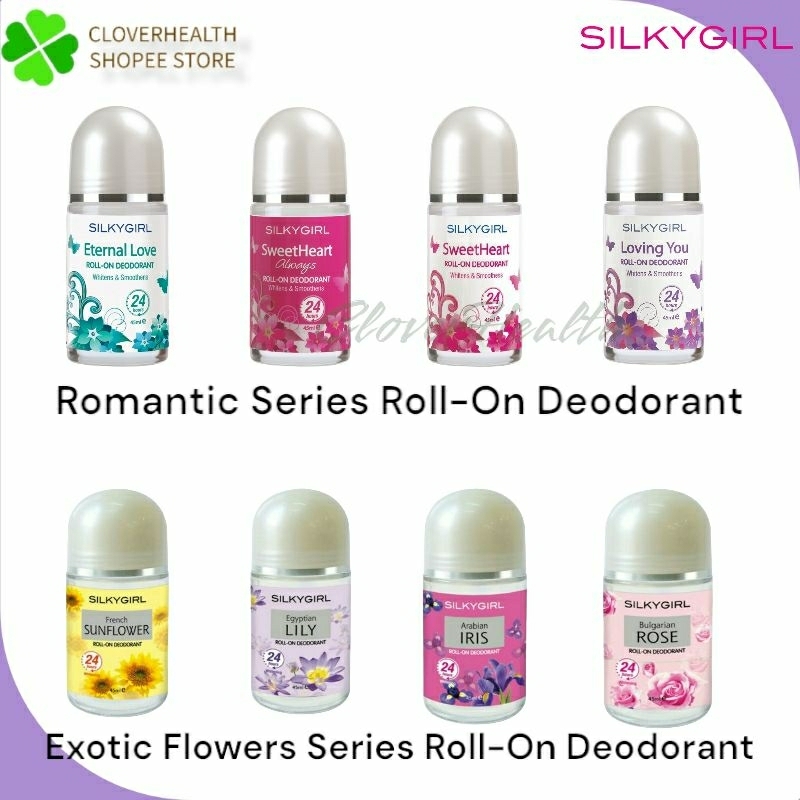SILKYGIRL Romatic Series & Exotic Flowers Series Roll On Deodorant 45ml | Shopee Malaysia