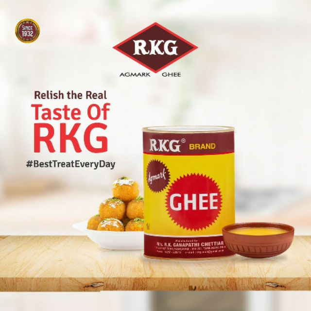 Original Pure RKG Agmark Ghee 1 L/500ml/200ml/100ml (Minyak Sapi) EXP ...
