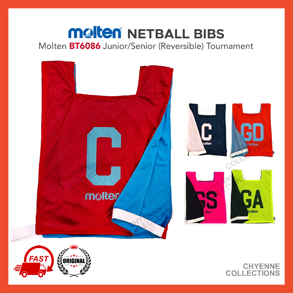 Molten Netball Bibs (Senior) Reversible Tournament BT6086 • Single Side ...