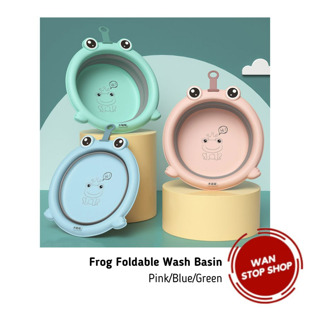 Frog Foldable Wash Basin Collapsible Travel Face Washing Bucket Cartoon ...